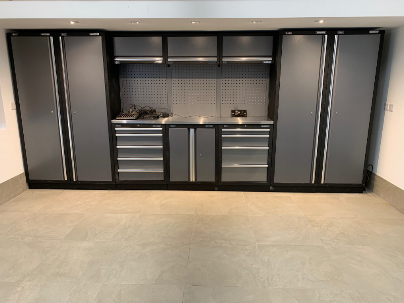 Garage Interior Pictures - Cabinets, Flooring, Wall Storage