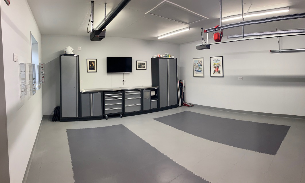 Garage Interior Pictures - Cabinets, Flooring, Wall Storage