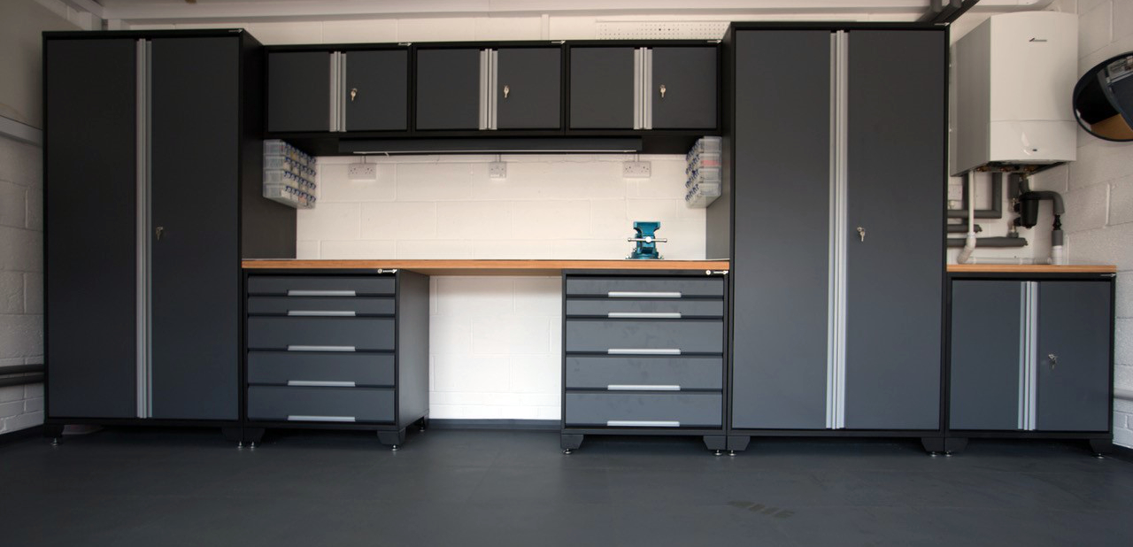 Garage Interior Pictures - Cabinets, Flooring, Wall Storage