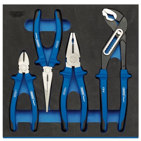 Draper 63263 4 Piece Heavy Duty Plier Set In 1/2 With EVA Drawer Tray ...