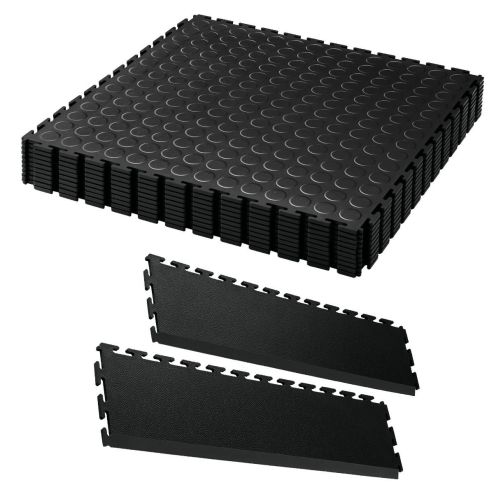 EvoTile Professional tile 7mm Raised Disk Texture In Black Double ...